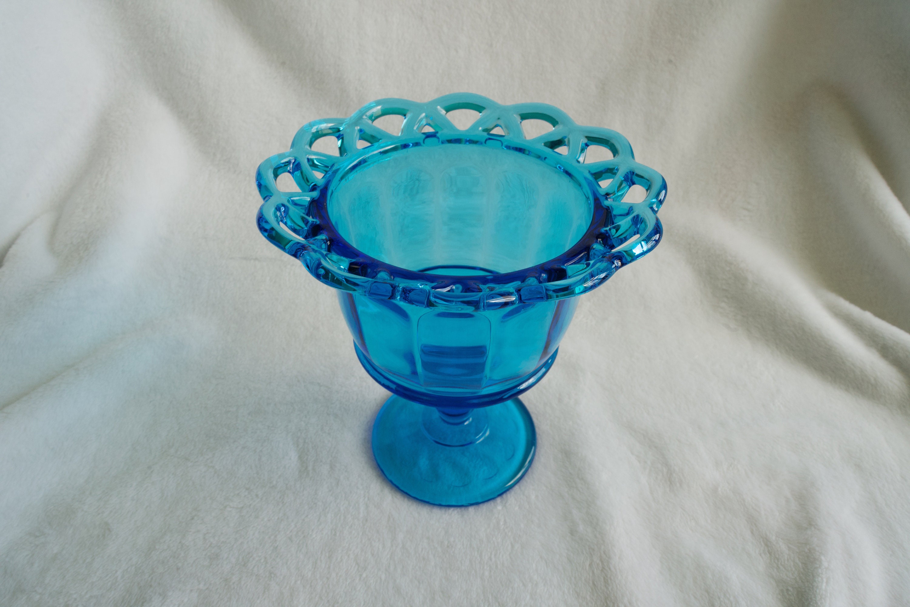 Collectible Glass VTG Imperial Glass Laced Edge Candy Bowl Collectibles ...