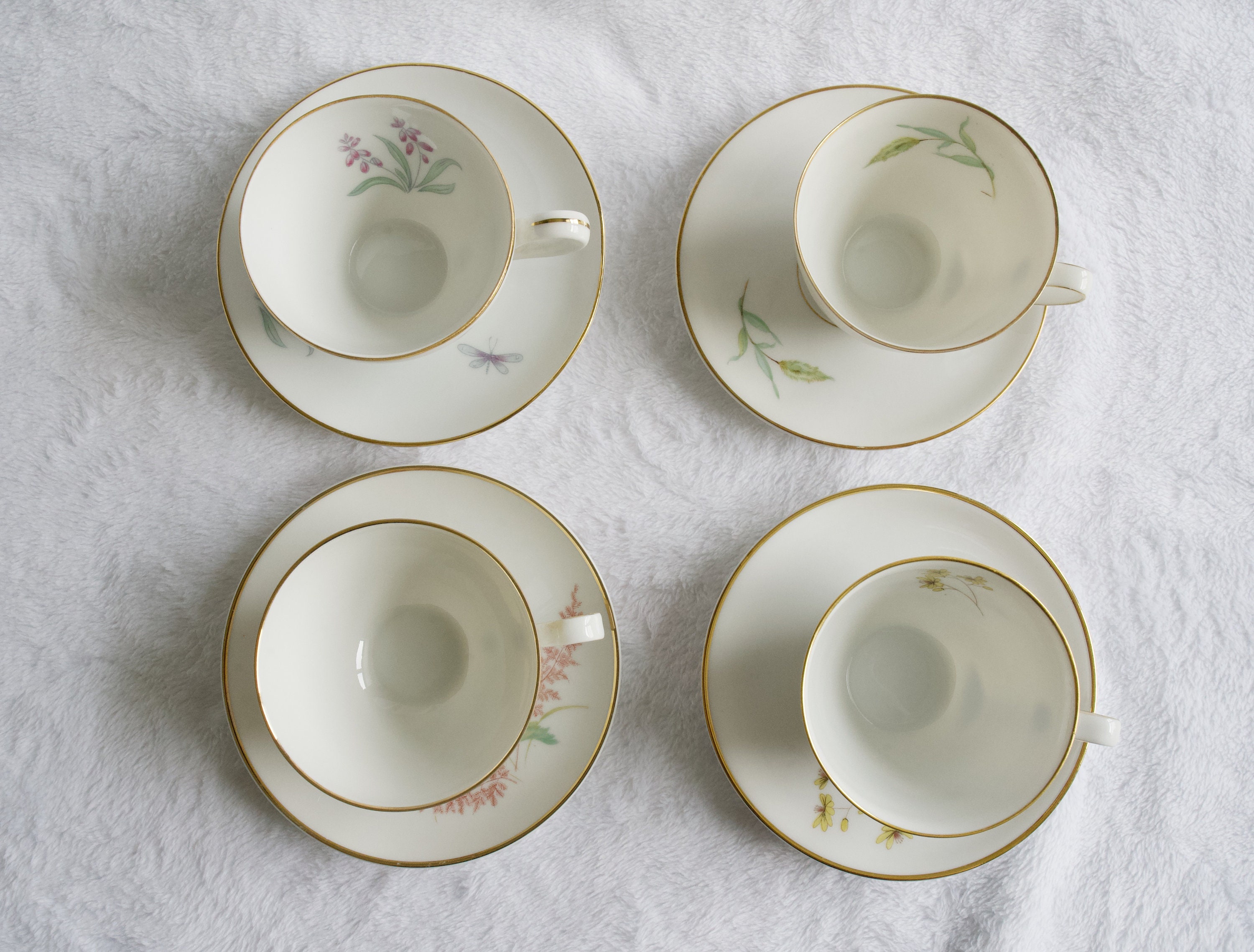 Vintage Fine Bone China Tea/coffee Set With Hand-painted - Etsy