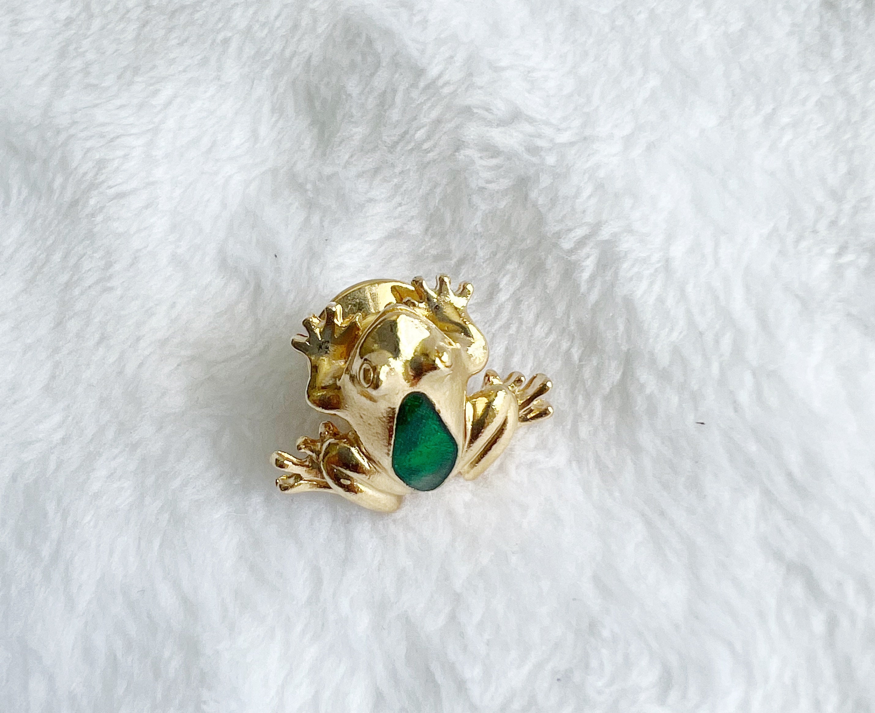 Vintage Avon Gold Tone Frog Pin With Emerald Green Enamel Z18 - Etsy