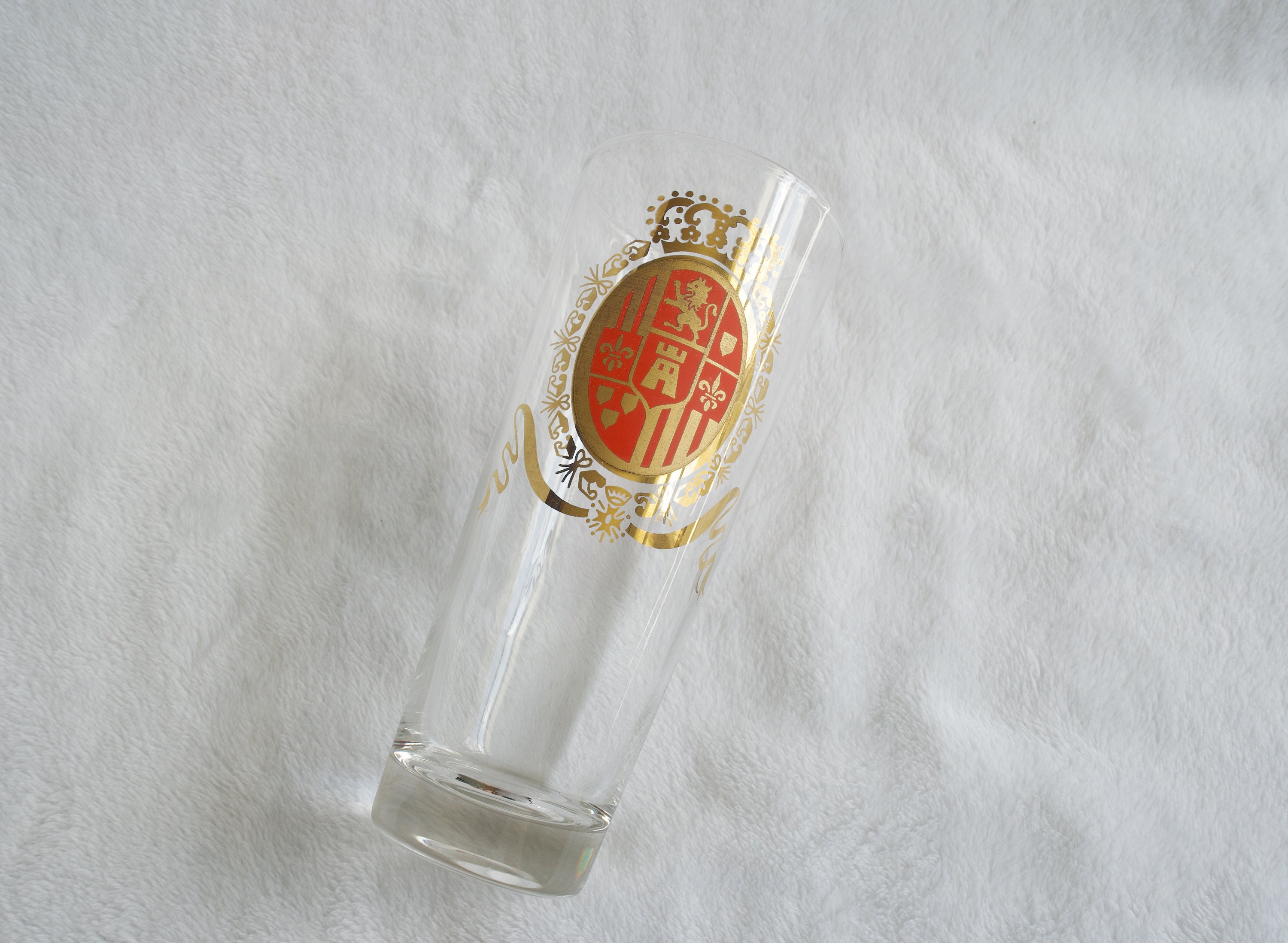 Vintage Libbey High Ball Glasses, Red/gold/black Lion Shield Beer ...