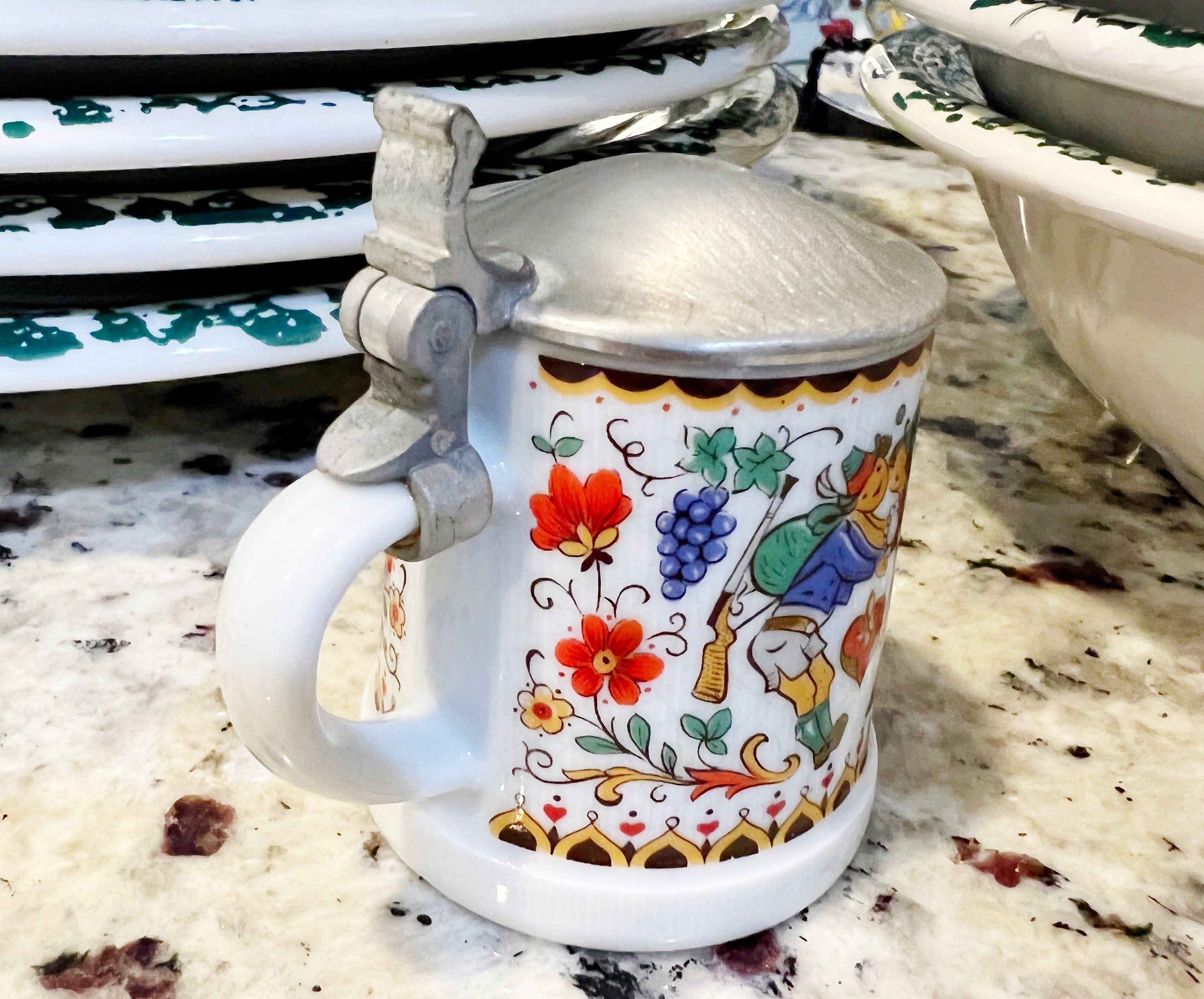 Vintage Beer Stein Miniature, Rein Zinn BMF Miniature Beer Stein With ...