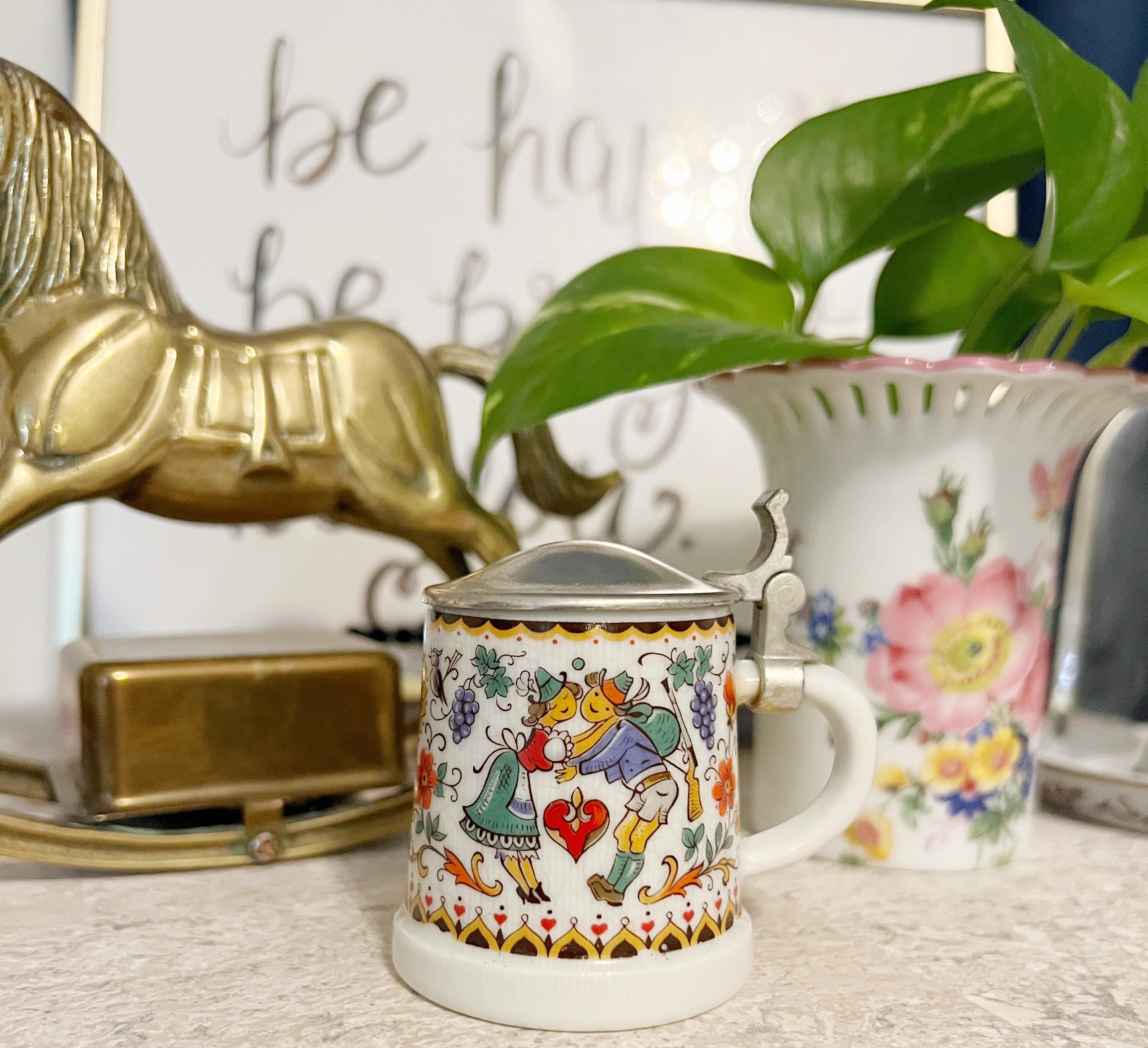 Vintage Beer Stein Miniature, Rein Zinn BMF Miniature Beer Stein With ...