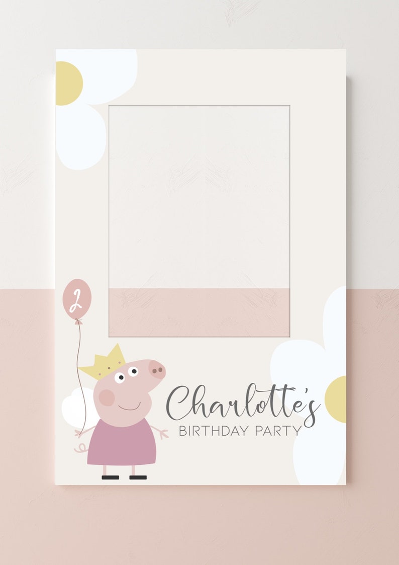 Peppa Pig Party Photo Frame Digital, Editable and Printable - Etsy