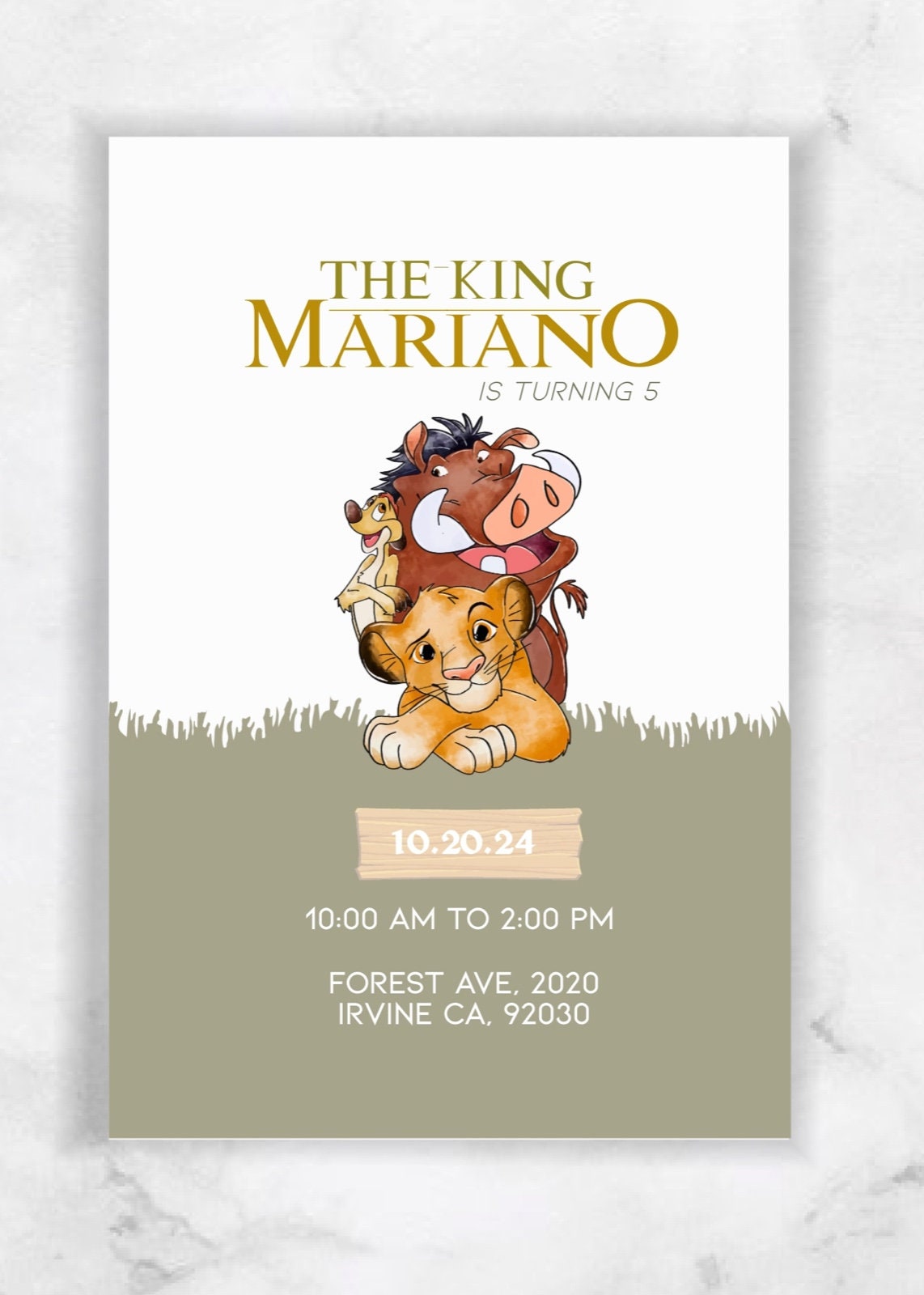 Lion King Party Invitation / Printable, Costumizable and Editable ...