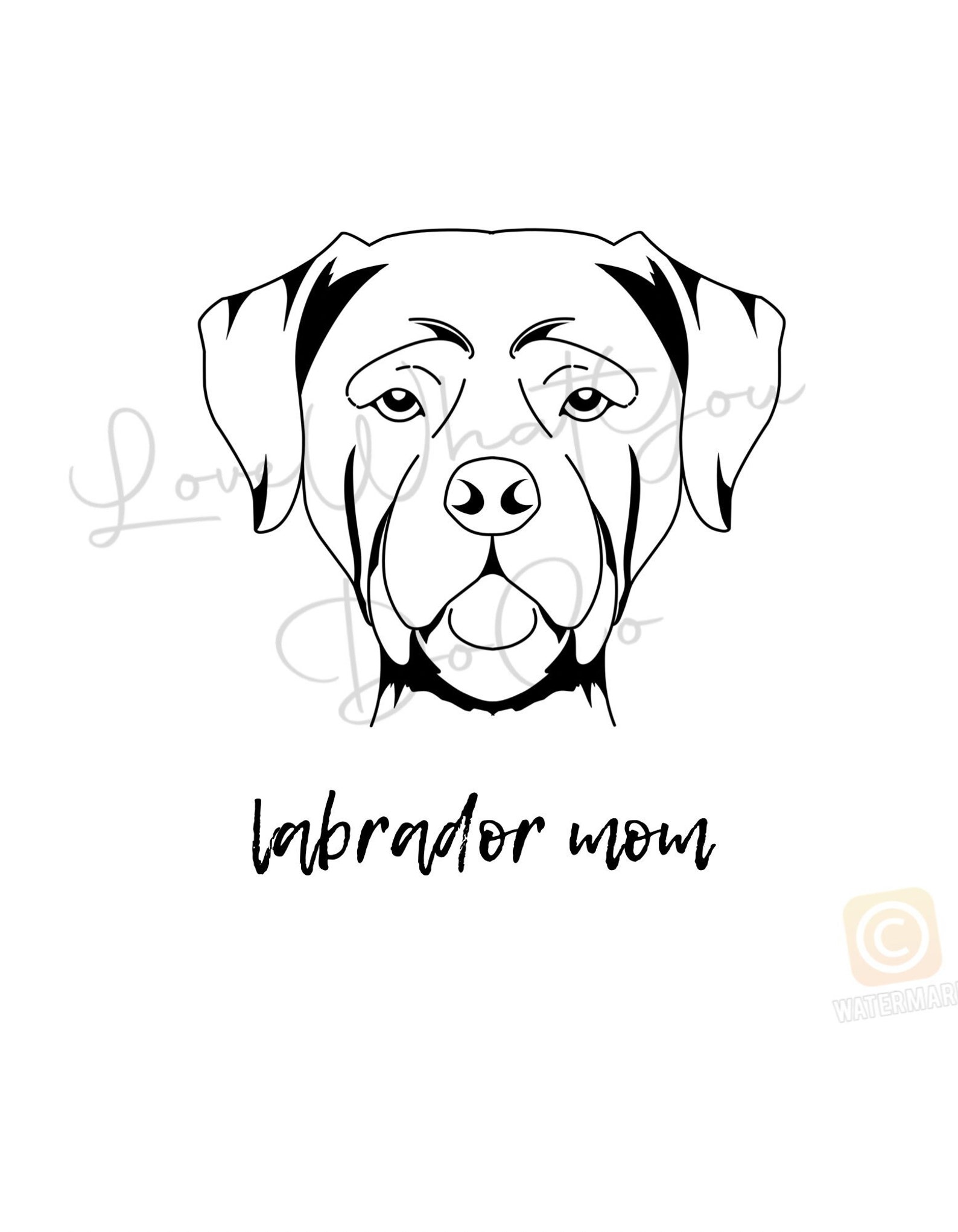 Labrador Mom Png, Lab Dog Mom Png, Png for Labrador Mom, Outline of Lab ...