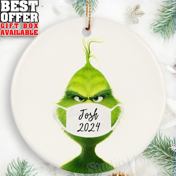 The Grinch Face Mask - Etsy