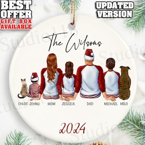 Custom Family Ornament, Family With Kids, Custom Christmas Ornament ...