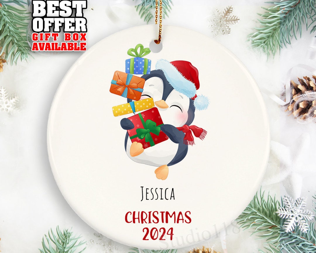 Personalized Penguin Christmas Ornament, Best Friend Funny Ornament ...