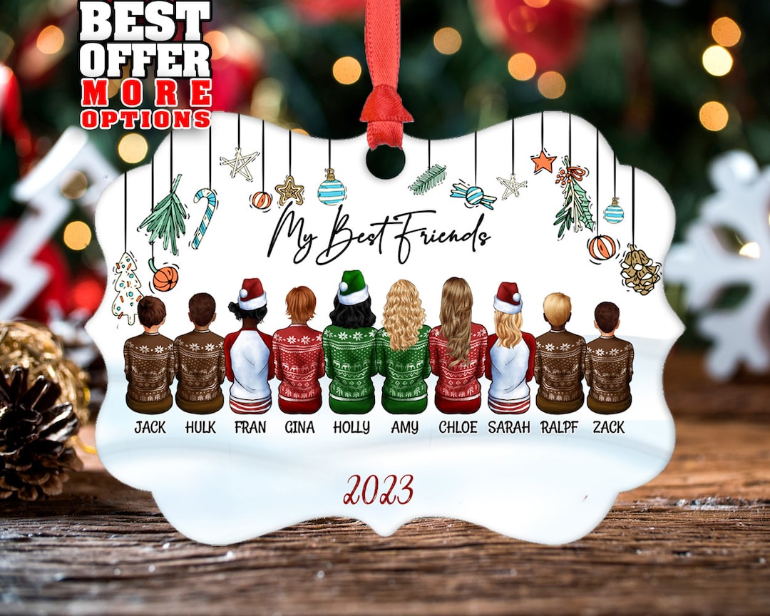 Personalized Best Friends Ornament, Christmas Ornament, BFF Keepsake ...