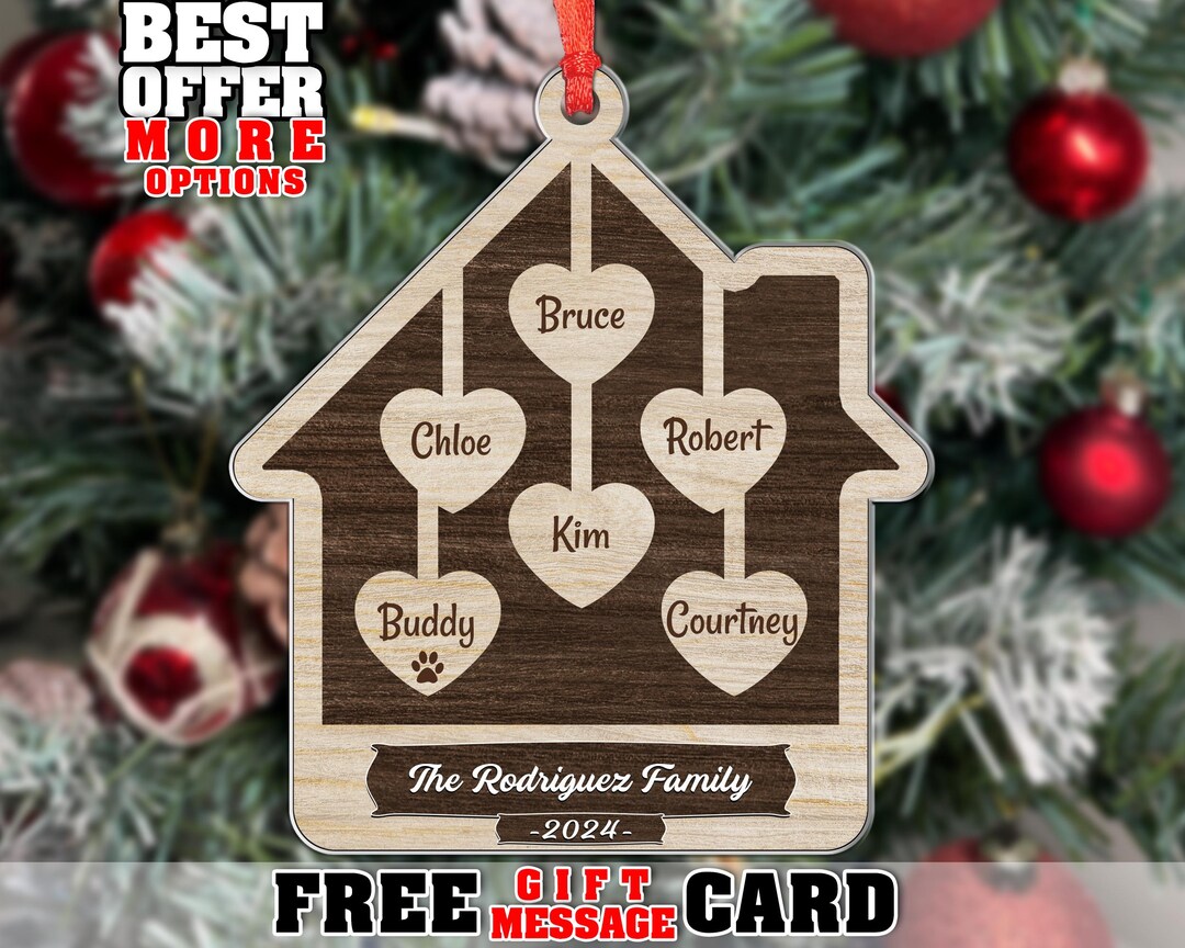 Personalized Family Names House Ornament, Home Custom Acrylic Keepsake ...