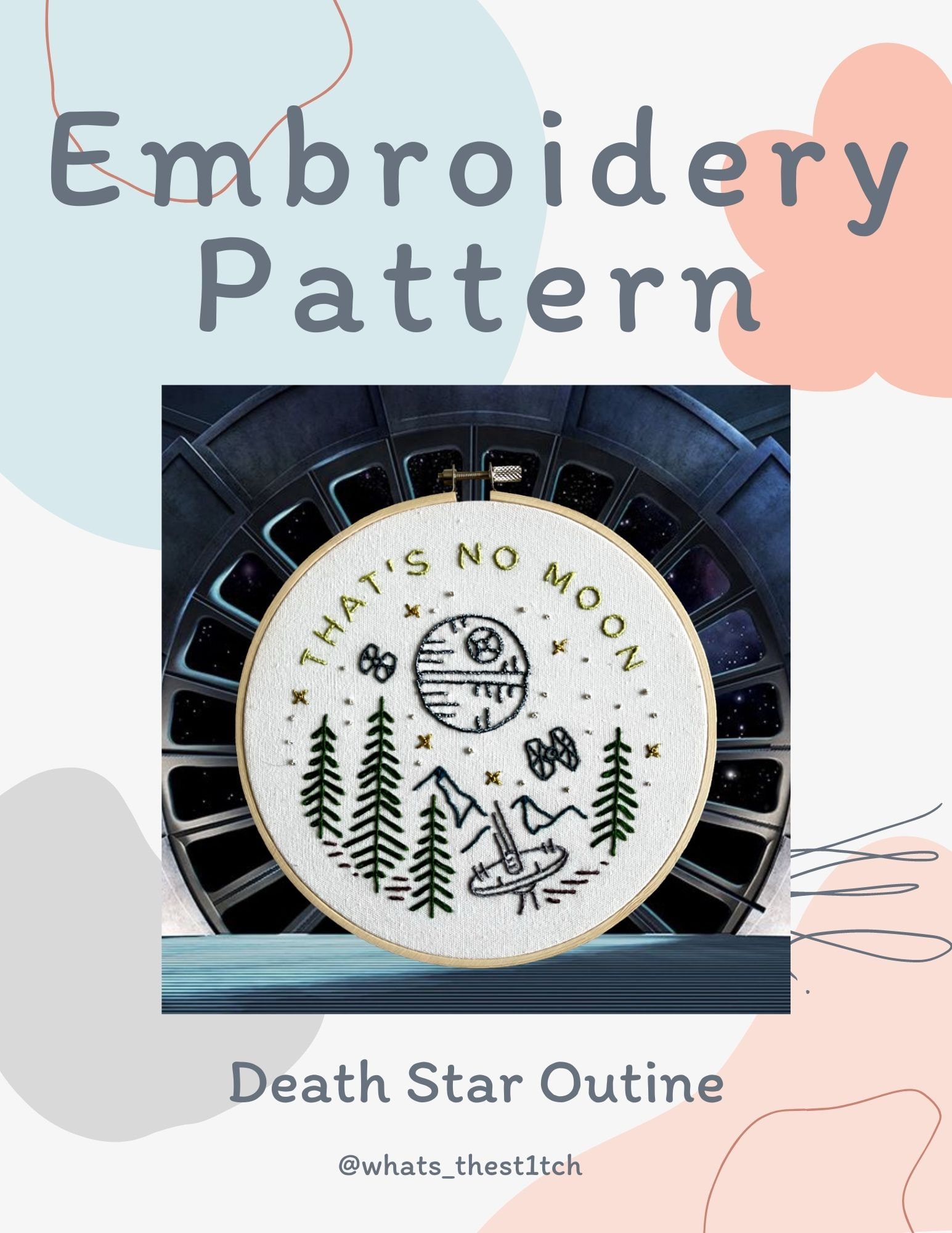 PDF PATTERN - Star Wars Death Star Embroidery - Etsy