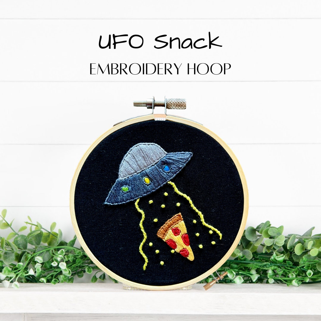 UFO Snack Embroidery Hoop - Etsy