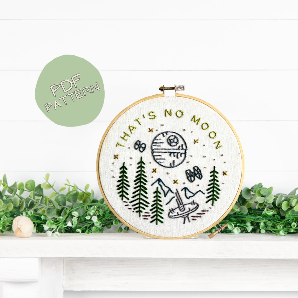 PDF PATTERN Star Wars Death Star Embroidery - Etsy