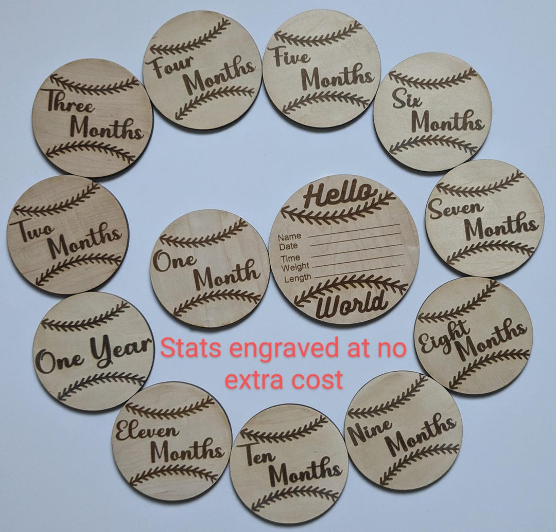 Baseball Milestone | Baby Monthly Wooden Milestone | Sports Milestone ...