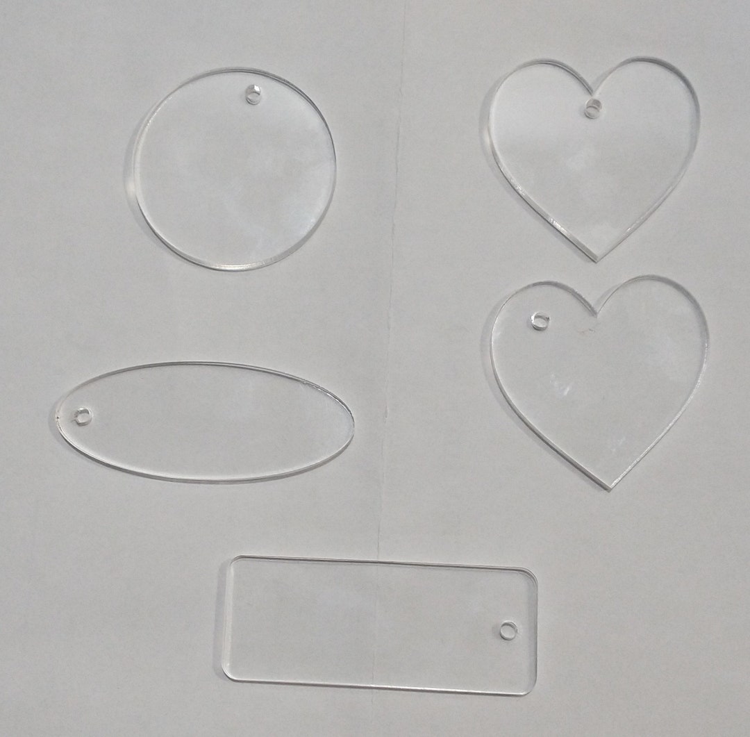 25 Pack Keychain Blanks / Clear Acrylic Blanks / Bulk Acrylic Blanks ...