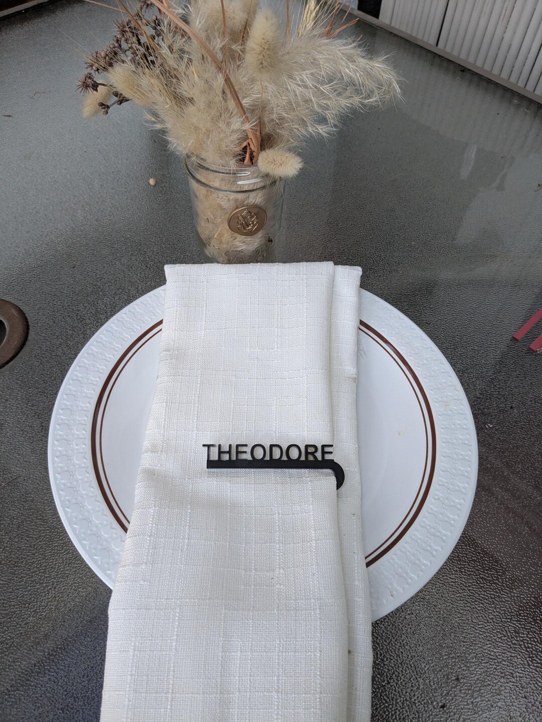 Napkin Name Tags, Personalized Napkin Rings, Wedding Name Cards, Wooden ...