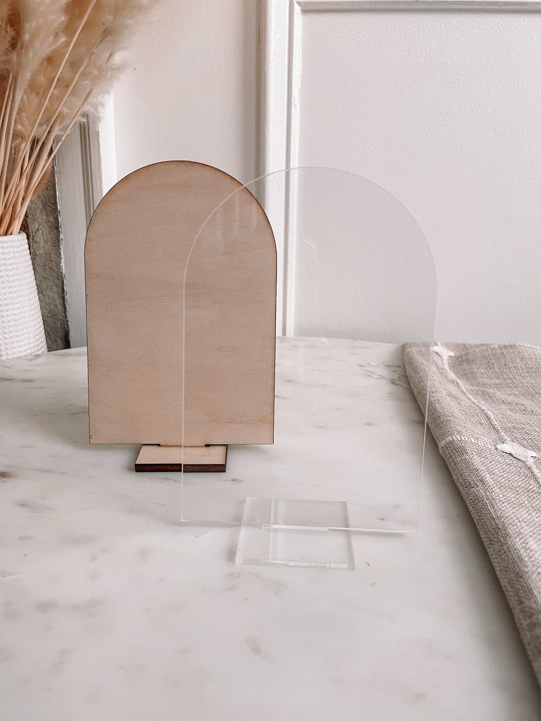 Blank Arch Shape Acrylic or Wood Signs With Stands, DIY Wedding Decor ...