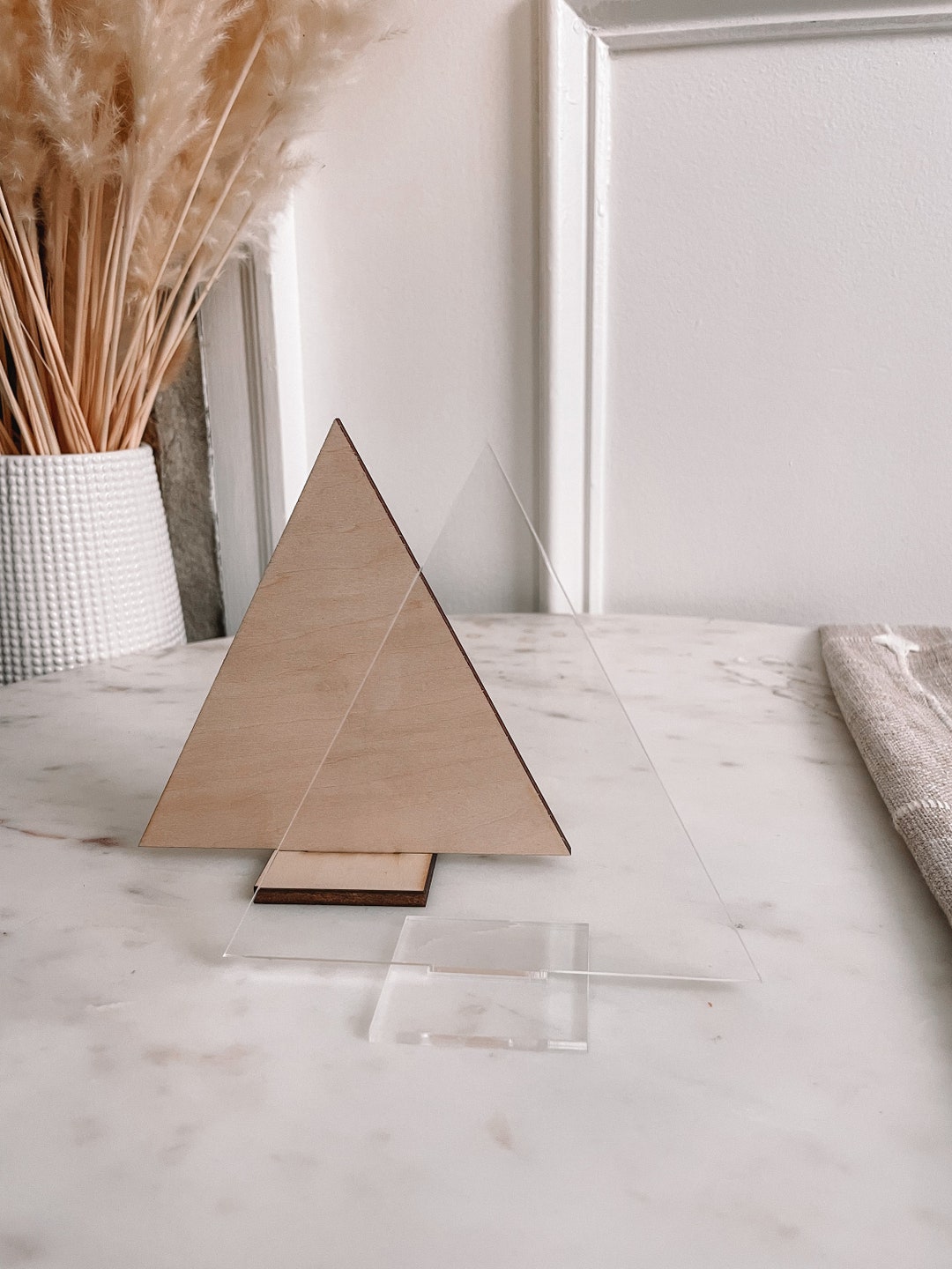 Blank Triangle Acrylic or Wood Signs With Stands, DIY Wedding Decor ...