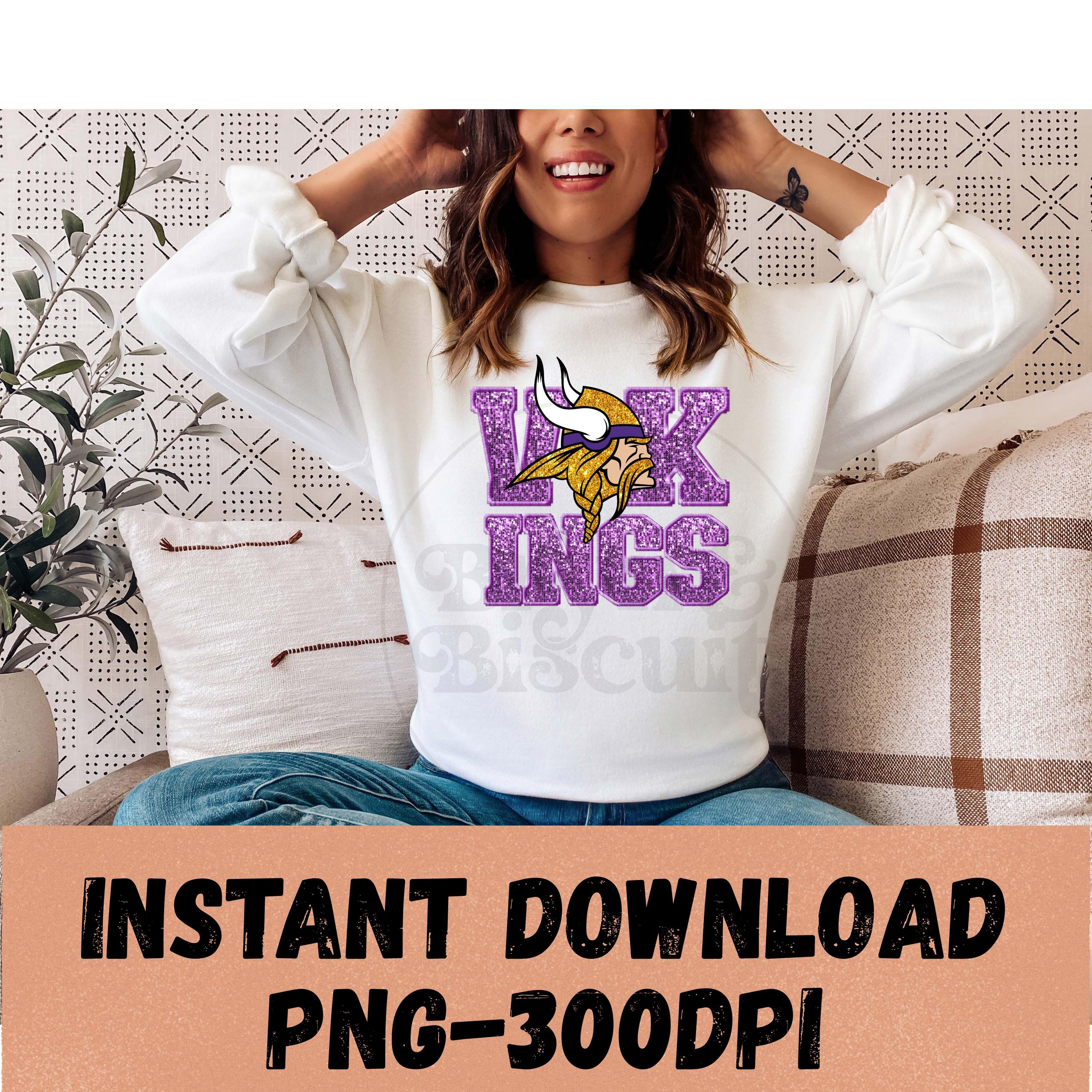 Purple Sequin Vikings Word Art: Glitter Mascot PNG (digital Download ...