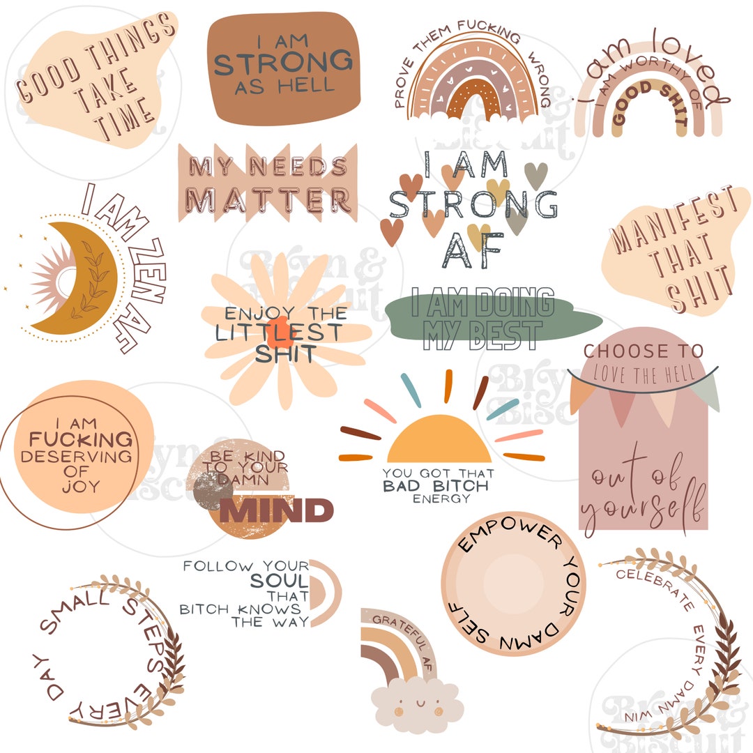 19 Designs Profanity Vulgar Swear Daily Affirmation Beautiful Words ...