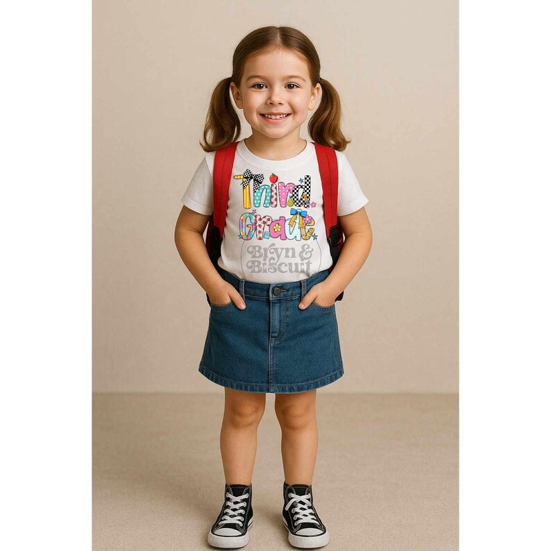 3rd Grade First Day of School Doodle Letters PNG (digital Download) - Etsy