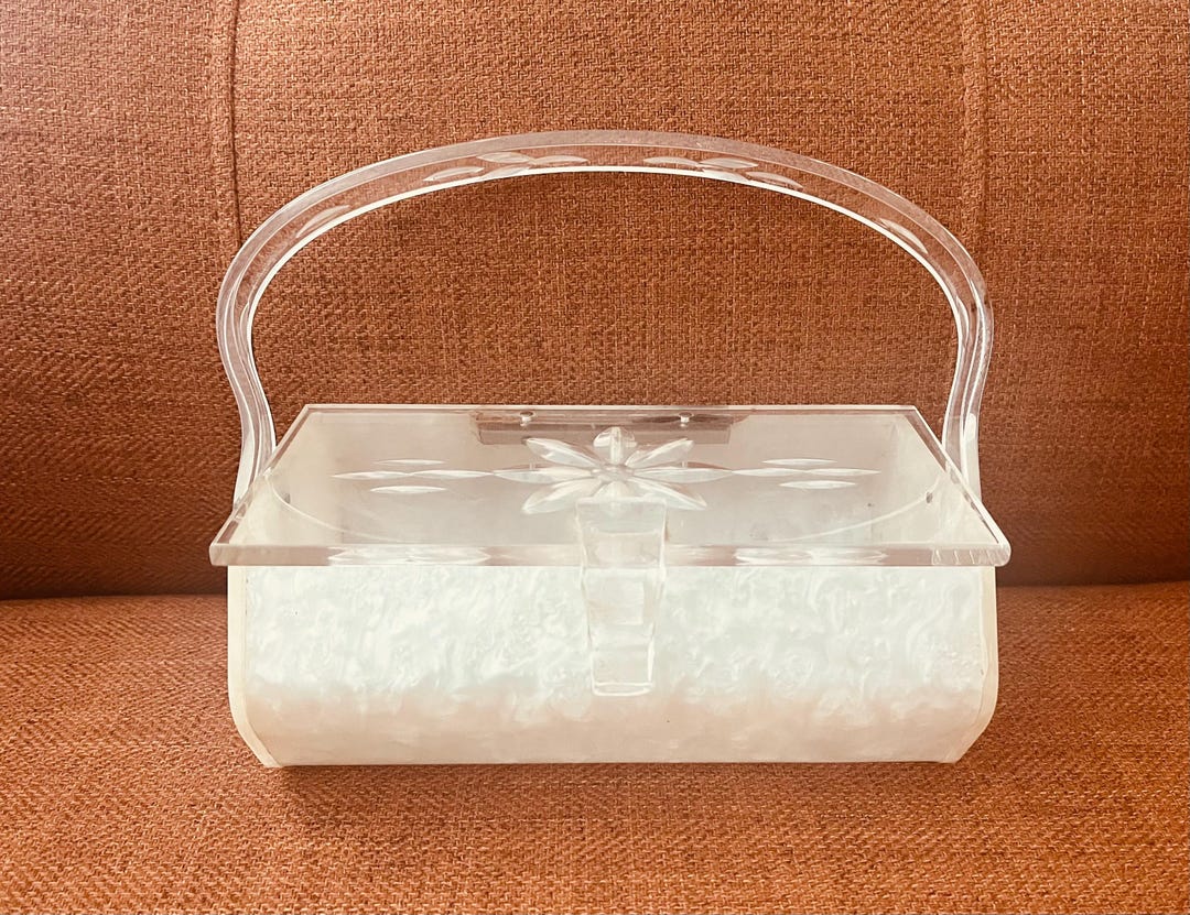 1950’s Vintage Lucite Pearlescent Box Bag - Etsy