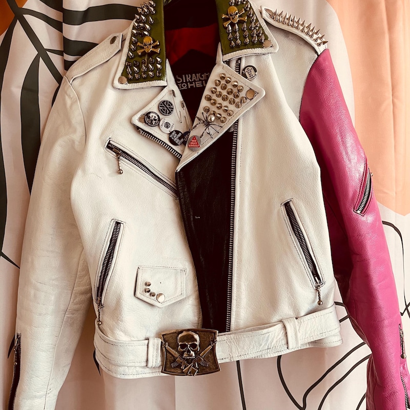 Punk Leather Jacket - Etsy