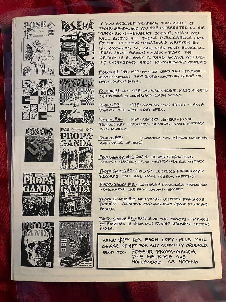 Vintage 1984 Punk Rock Poseur Fanzine - Etsy