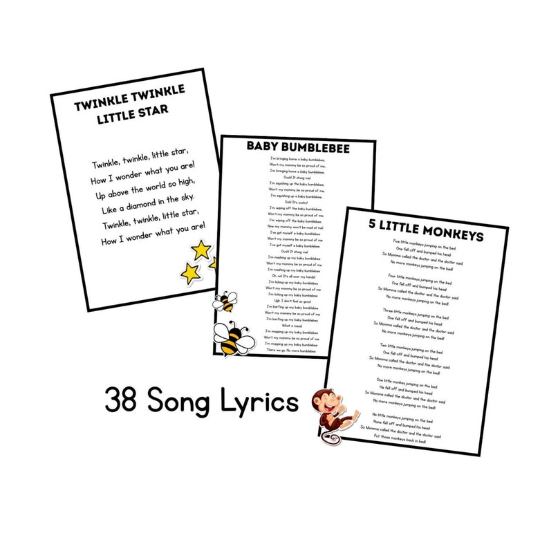 Circle Time Song Posters and Lyrics, Early Childhood, Classroom Decor ...