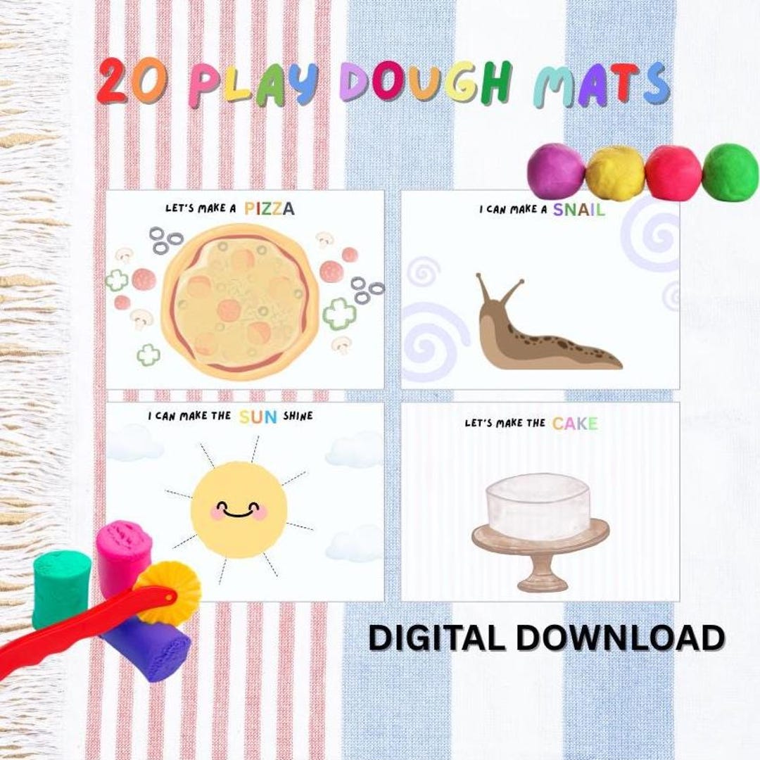 Play Dough Mats- Digital Download, Play Dough Activity, Preschool ...