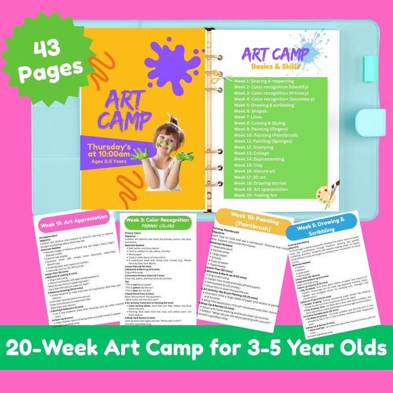 Art Camp Curriculum for Preschool and Childcare Centers - Etsy