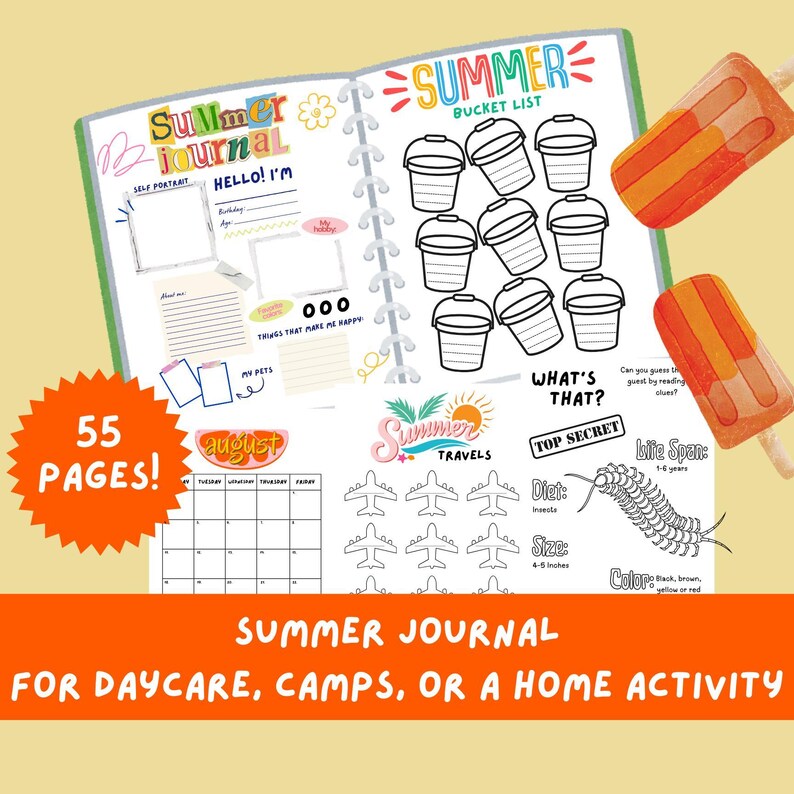 Kids Summer Journal for Daycare Centers, Summer Camps, or A Home ...