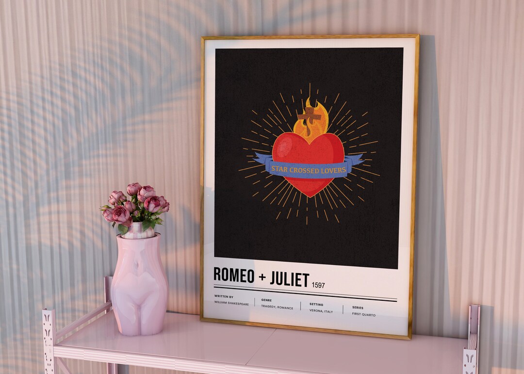 Romeo Juliet Shakespeare Bookish Cover Art Literature Literary Poster ...