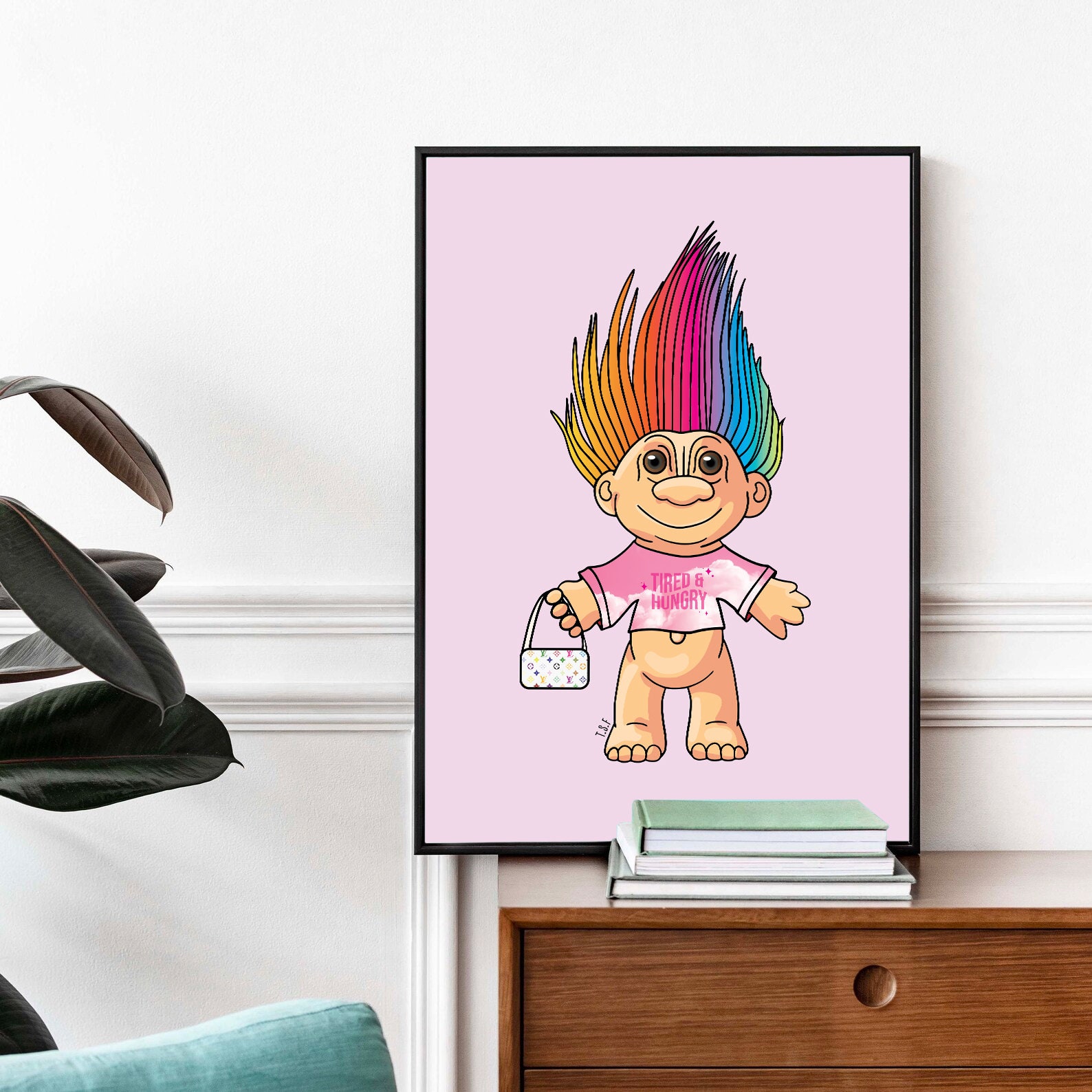 Vintage Troll Doll Sassy Girl Aesthetic Rock Pink Princess Rainbow Camp ...