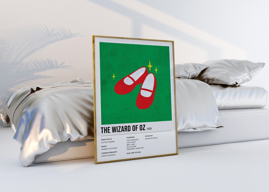 The Wizard of Oz Ruby Slippers Design Blockbuster Movie Poster ...