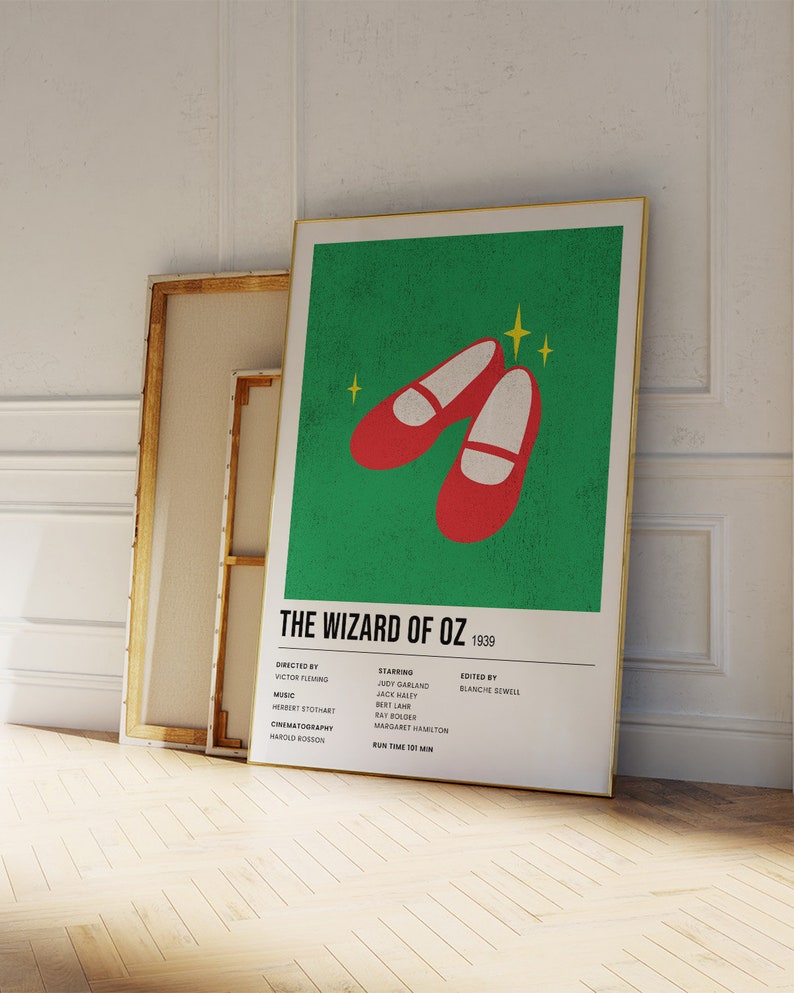 The Wizard of Oz Ruby Slippers Design Blockbuster Movie Poster ...
