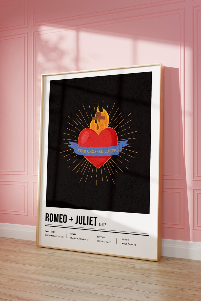 Romeo Juliet Shakespeare Bookish Cover Art Literature Literary Poster ...