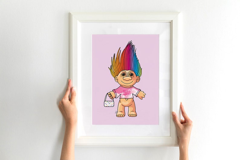 Vintage Troll Doll Sassy Girl Aesthetic Rock Pink Princess Rainbow Camp ...