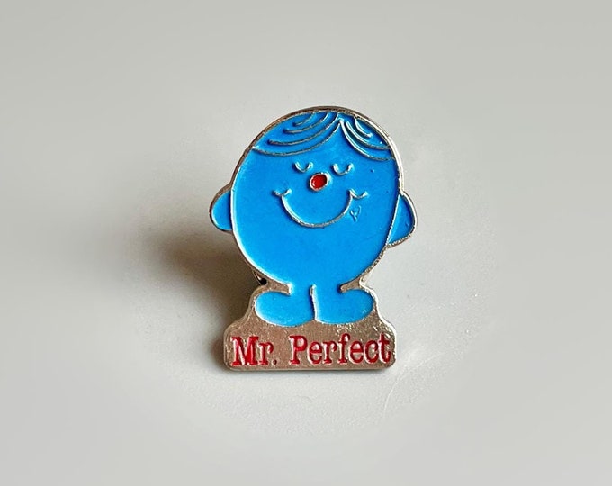Mr Men Mr Perfect Pin Badge, 90's Retro Mr Men, Mr Men Enamel Pin Badge ...