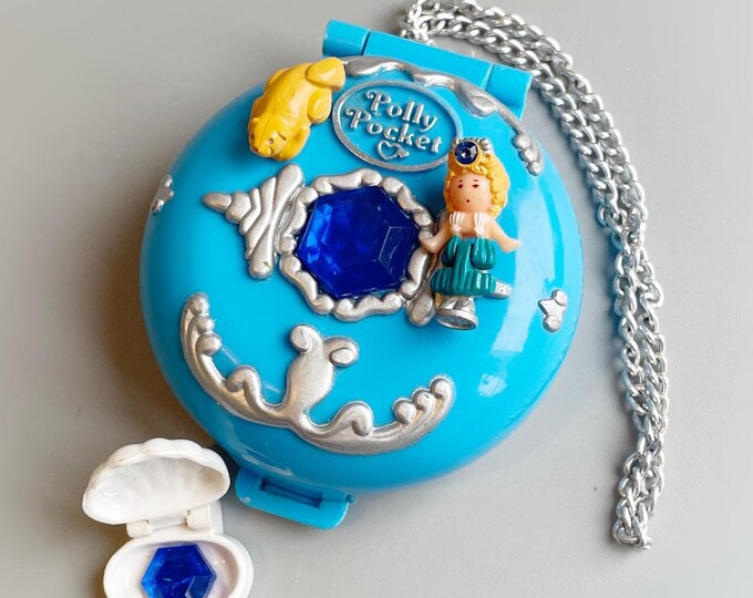 Polly Pocket Jeweled Under the Sea Compact Blue Shell, 1992 Vintage ...
