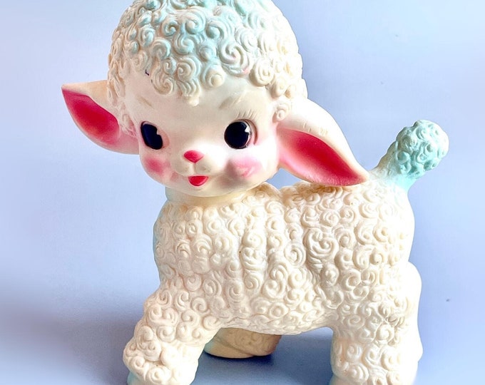 Blue Sun Rubber Lamb Squeak Toy 50's, Kitsch Lambkin Squeaker, 1960's ...