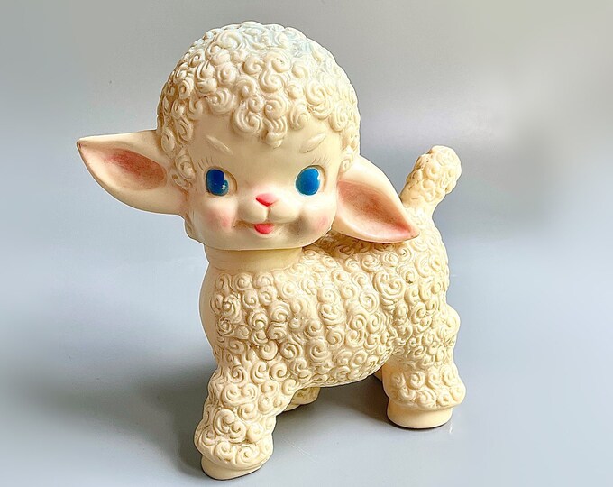 Sun Rubber Lamb Squeak Toy, Kitsch Lambkin Squeaker, 1960's Rubber ...