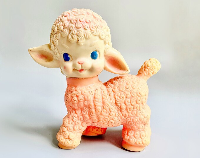 PINK Sun Rubber Lamb Squeak Toy 50's, Kitsch Lambkin Squeaker, 1960's ...