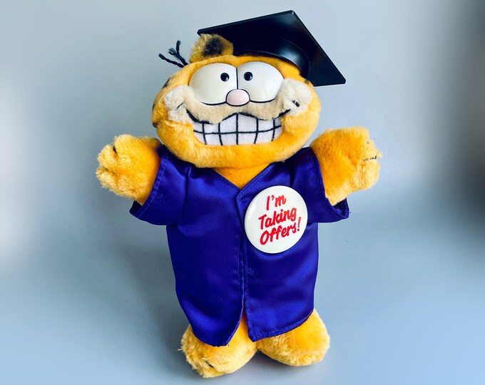 Vintage Garfield Plush Graduate, I'm Taking Offers Large Garfield 11 ...