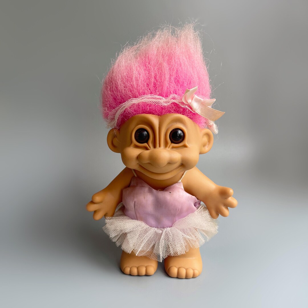 LARGE Russ Troll Doll Ballerina, 90’s Pink Haired Troll Girl, Vintage ...