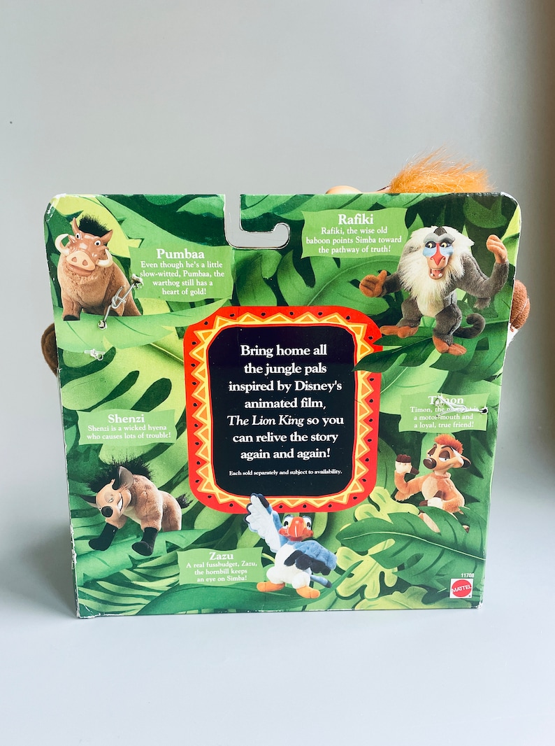 90's Lion King Timon Plush in Box, Original 1993 Lion King Disney Timon ...