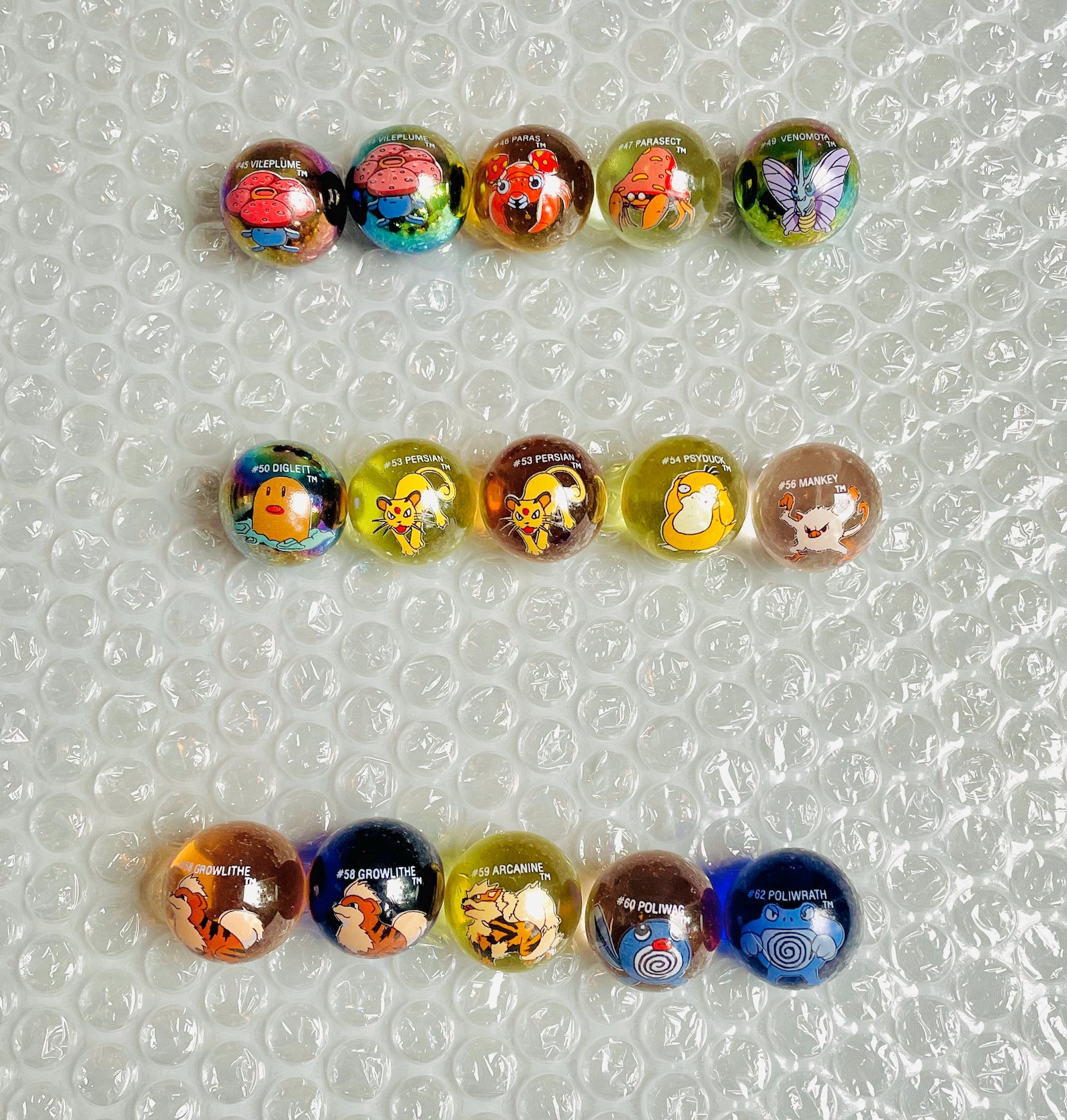 Pokemon Marbles #01-#62, CHOOSE YOUR OWN, Vintage Pokemon Marbles, Holo ...