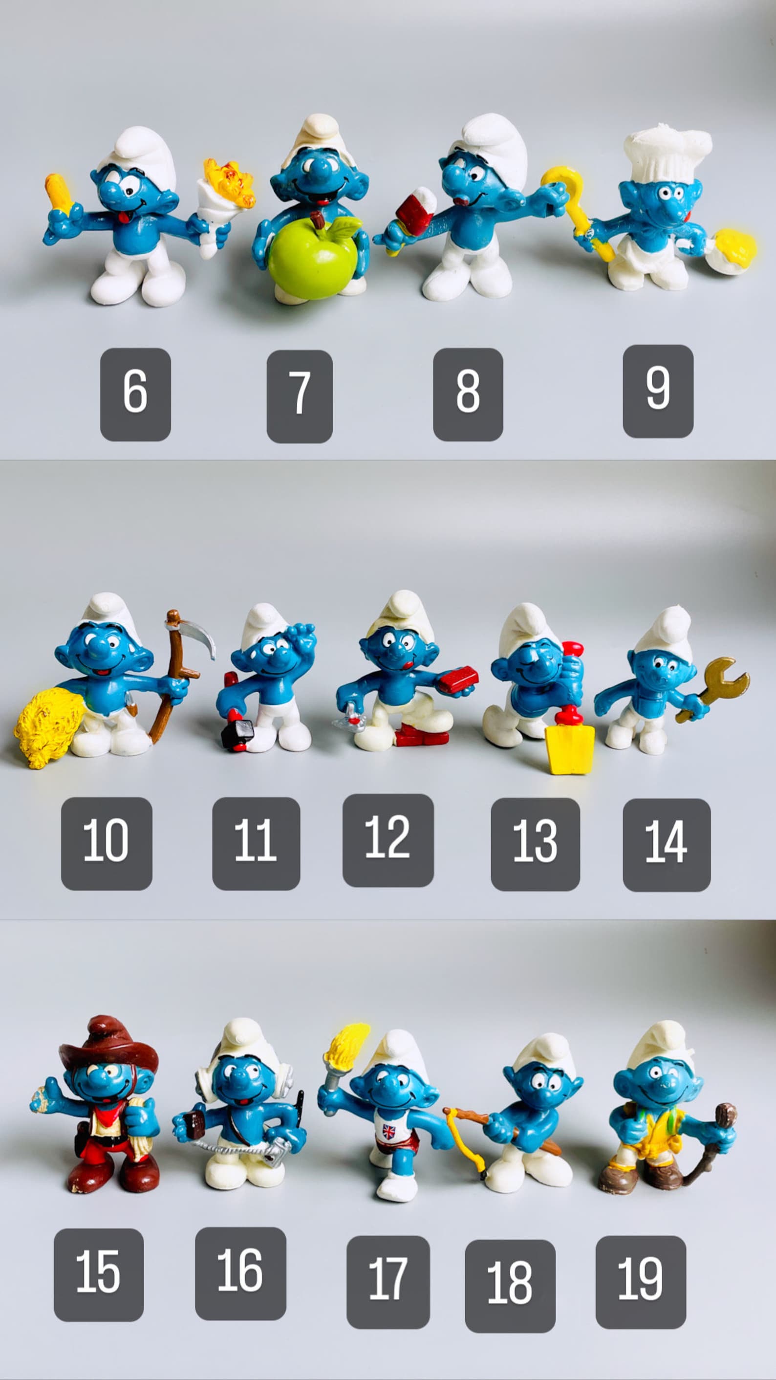Peyo Smurf Figurines, CHOOSE YOUR OWN. Vintage Bully Smurfs, Schleich ...