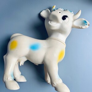 Vintage Cow Squeak Toy Doll, 60’s Kitsch Squeak Toy, Vintage Rubber Cow ...