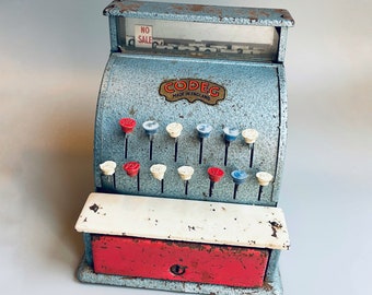 Vintage Metal Toy Cash Register - Etsy